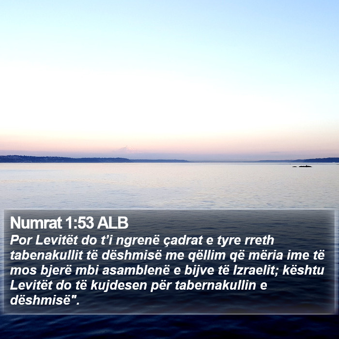 Numrat 1:53 ALB - Por Levitët do t’i ngrenë çadrat e tyre