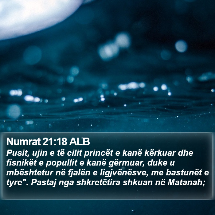 Numrat 21:18 ALB - Pusit, ujin e të cilit princët e kanë kërkuar