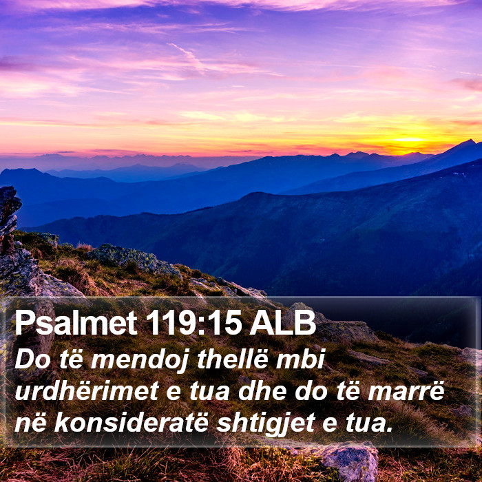 Psalmet 119:15 ALB - Do të mendoj thellë mbi urdhërimet e tua dhe