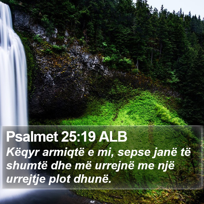 Psalmet 25:19 ALB - Këqyr armiqtë e mi, sepse janë të shumtë dhe
