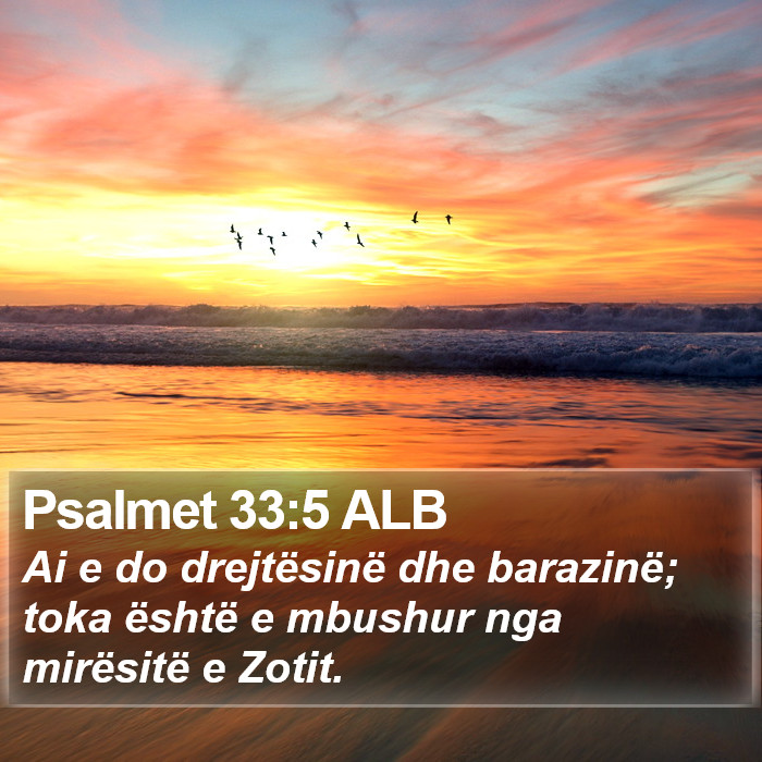 Psalmet 33:5 ALB - Ai e do drejtësinë dhe barazinë; toka është