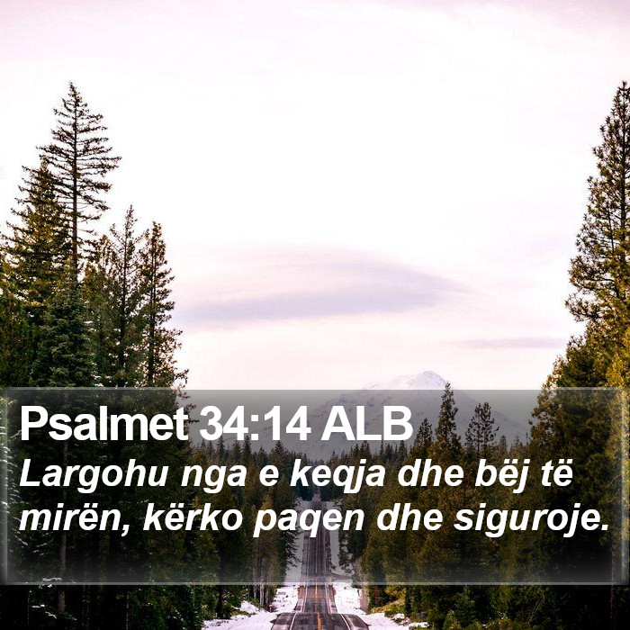 Psalmet 34:14 ALB - Largohu nga e keqja dhe bëj të mirën, kërko